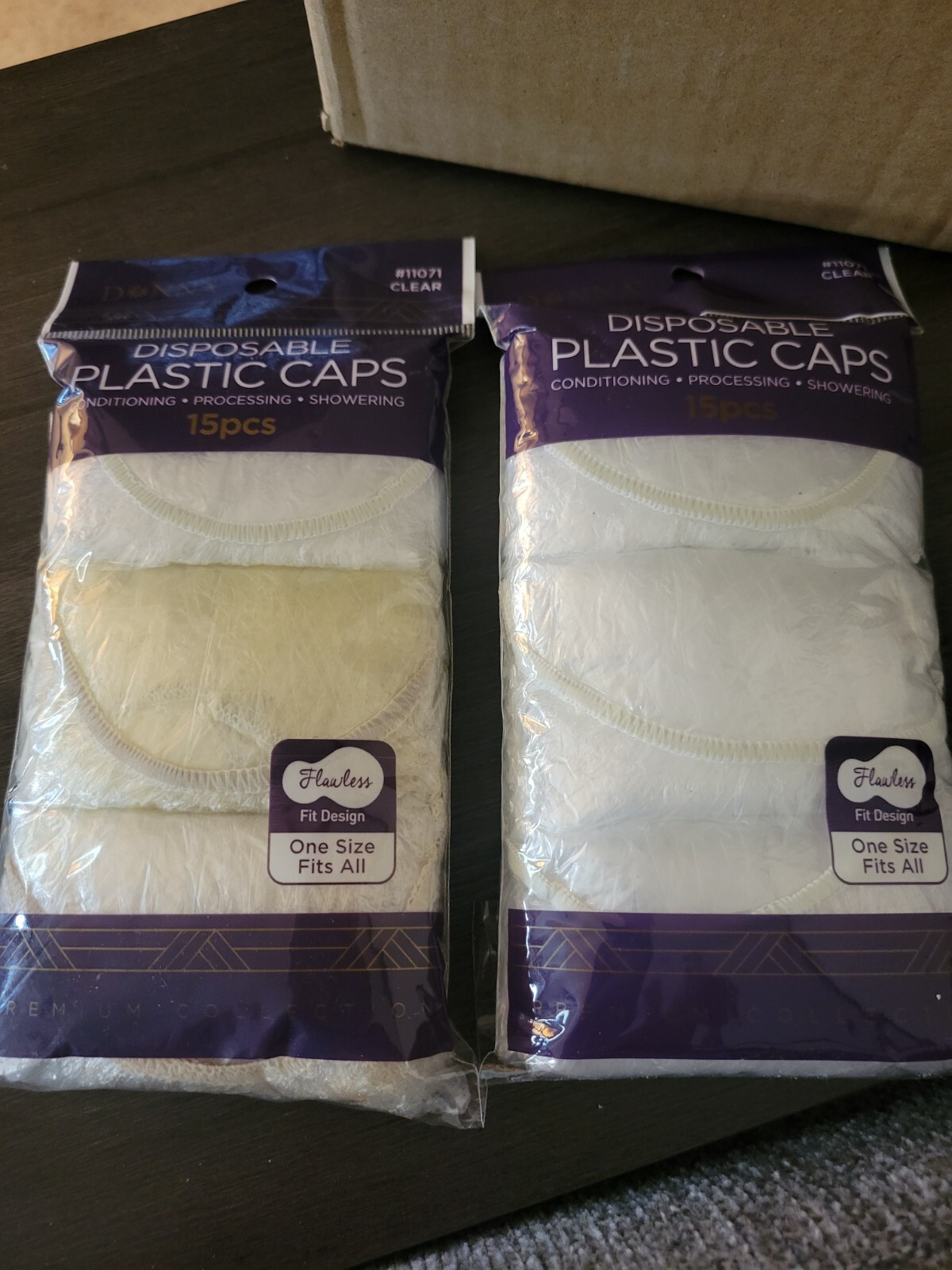 DONNA--2 Packs - 15ea Pack DISPOSABLE CLEAR PLASTIC HAIR CAPS -NEW ...