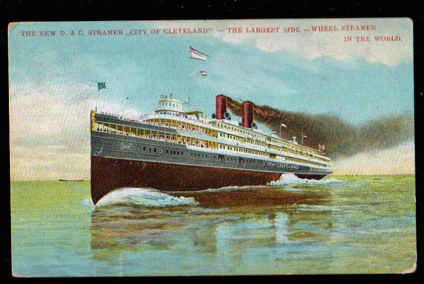 TRANSPORTATION SHIP 1908 New D&C Steamer City of Cleveland Postcard PC ...