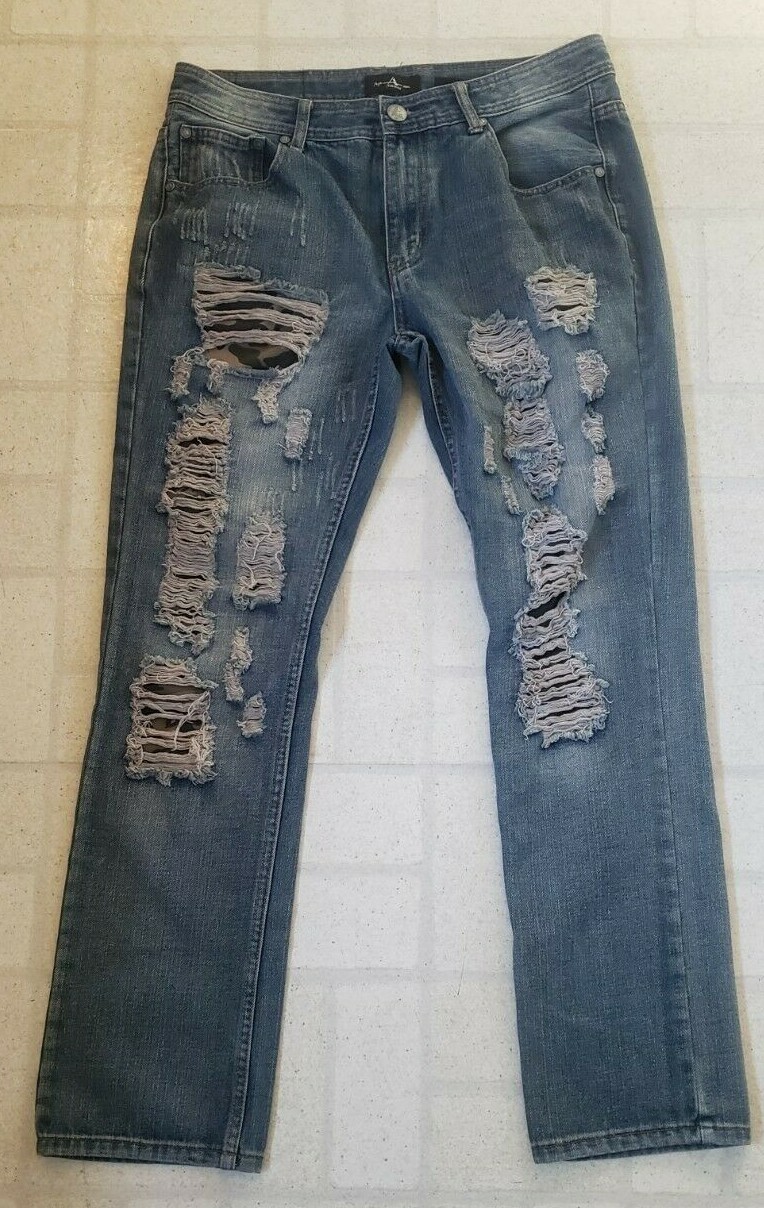 Agile Military Army Camo Distressed Ripped Men's Jean… - Gem