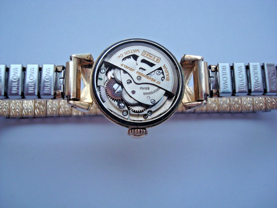 Bulova M4 Lady's Self-winding Watch 17j. 6CMAC Art-deco Org. Band 1960 ...