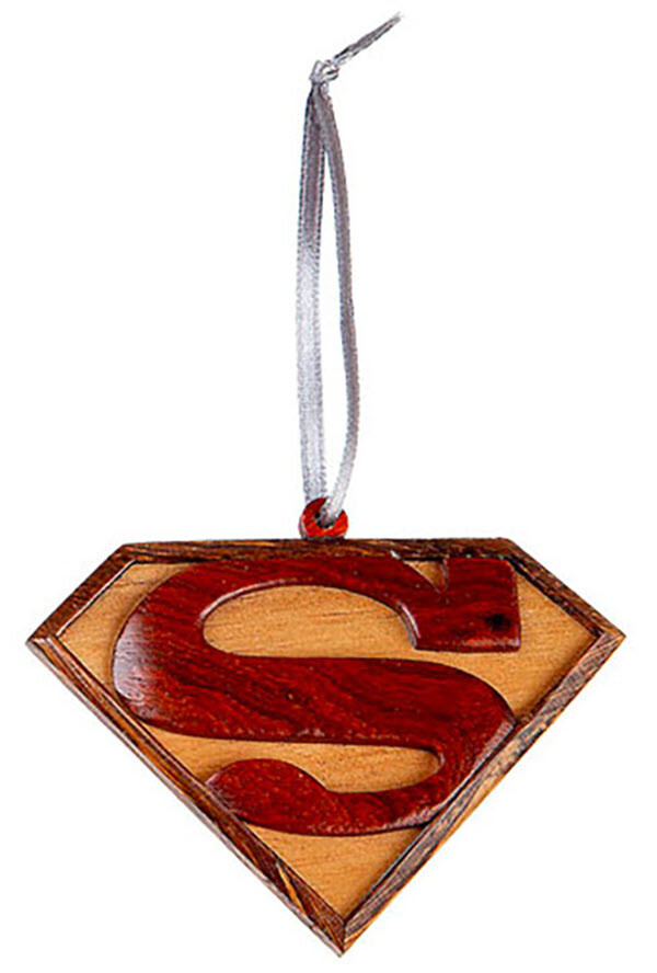 Superman - Double-sided Wood Intarsia Christmas Tree Ornament ...