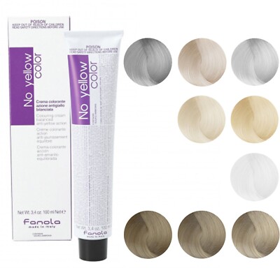 Fanola No Yellow Color Cream Colouring Blonde Hair Dye Anti Yellow ...