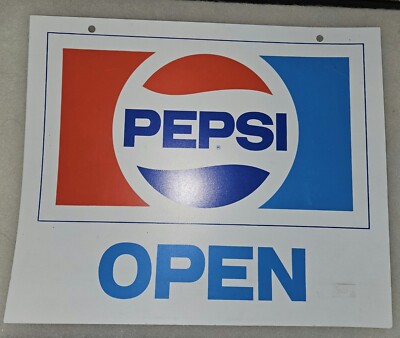 🔥 🔥 1970s Original Pepsi Cola Open Closed Door Window Advertising Sign ...