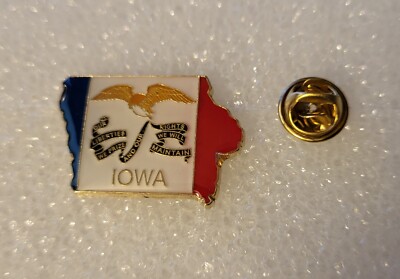 Iowa State Flag Map Cloisonne Hat & Lapel Pin | eBay