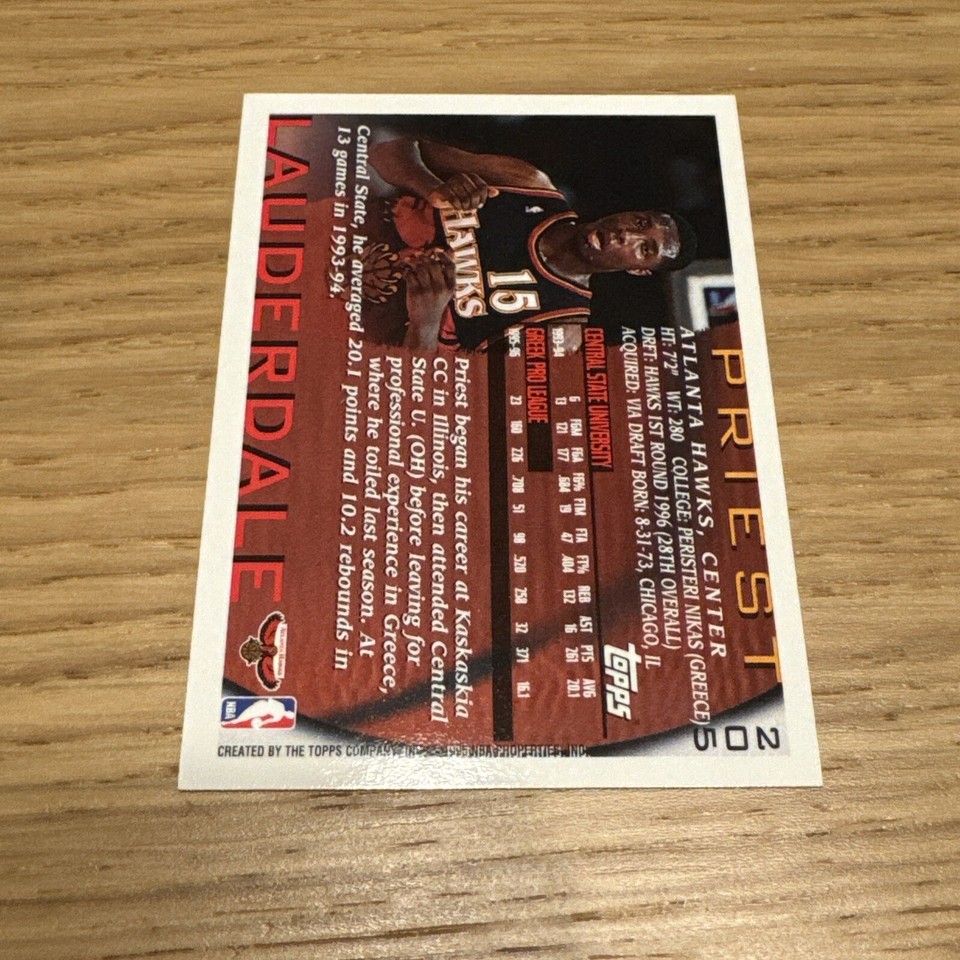 1996-97 Topps Foil NBA 50 Priest Lauderdale #205 Rookie RC | eBay