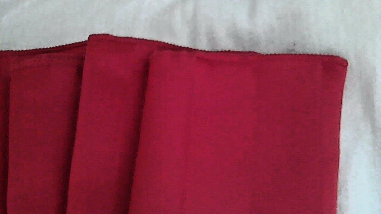 Stripe Texture Medium Red Napkins 17" x 17" Machine Hem Poly Washable ...