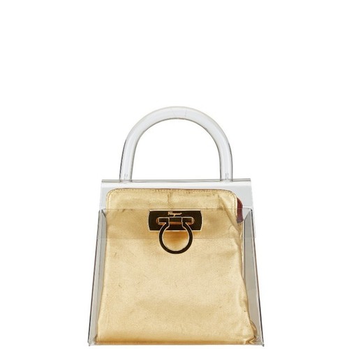 Salvatore Ferragamo Gancini Handbag Clear Gold Plastic Women's GZl1ada3 ...
