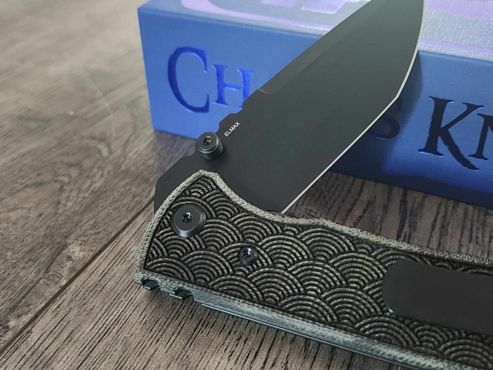 Chaves Redencion 229 Blue Label - Black Micarta Laser Engraved Seigaiha ...
