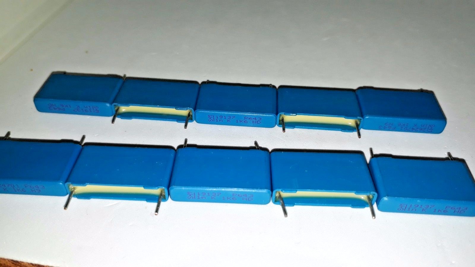 10pcs NOS SIEMENS S+M 1nF 1000pF 1600V 22.5mm HIEND MKP FILM- CAPS FOR ...