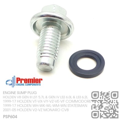 PREMIER STANDARD SUMP PLUG V8 GEN 4 LS2 6.0L & LS3 [HOLDEN WL-WM-WN ...