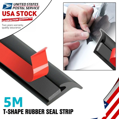 5M T-Shape Car Door Window Trim Edge Moulding Rubber Weatherstrip Seal ...