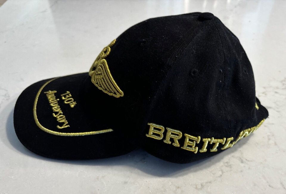 Breitling Hat Cap Mens Black Gold 130th Anniversary Embroidered Logo | eBay