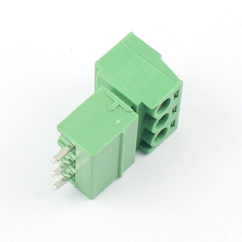 100Pcs 3.5mm Pitch 3 Pin Way Straight Screw Terminal Block Pluggable ...
