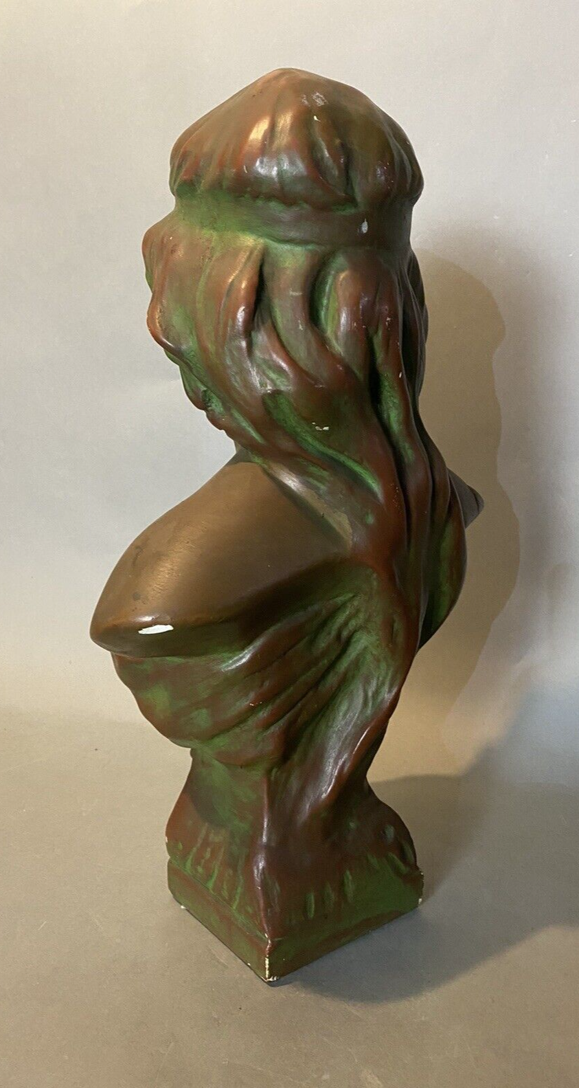 Antique Victorian Style 17.5" Plaster Statue Sculpture Bust of a Maiden ...