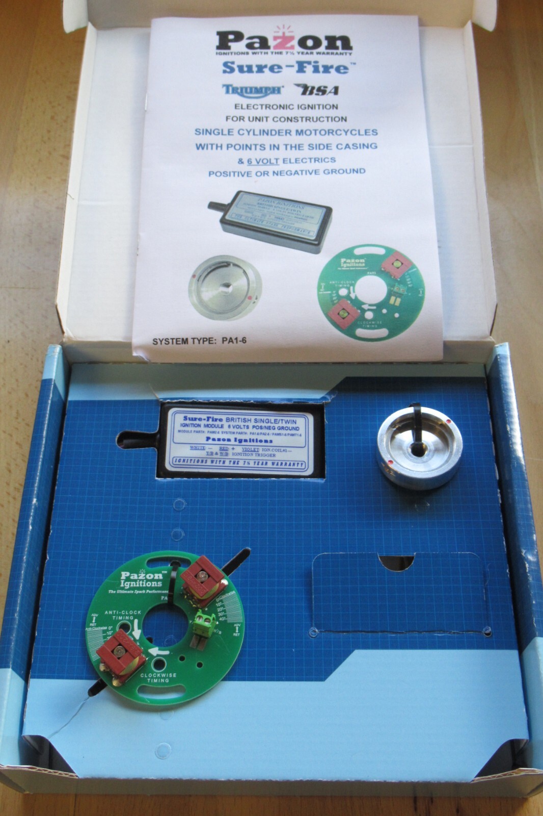 PAZON electronic ignition system Triumph BSA unit single 6V 6volt side ...