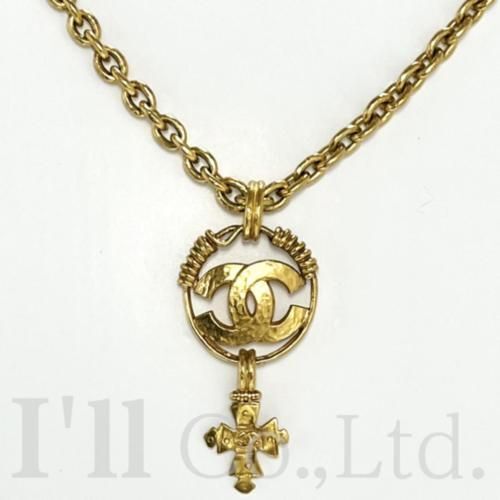 CHANEL Coco Mark Cross Necklace A03054 94P Metal Gold CHANEL Coco Mark Cross Necklace A03054 94P Metal Gold