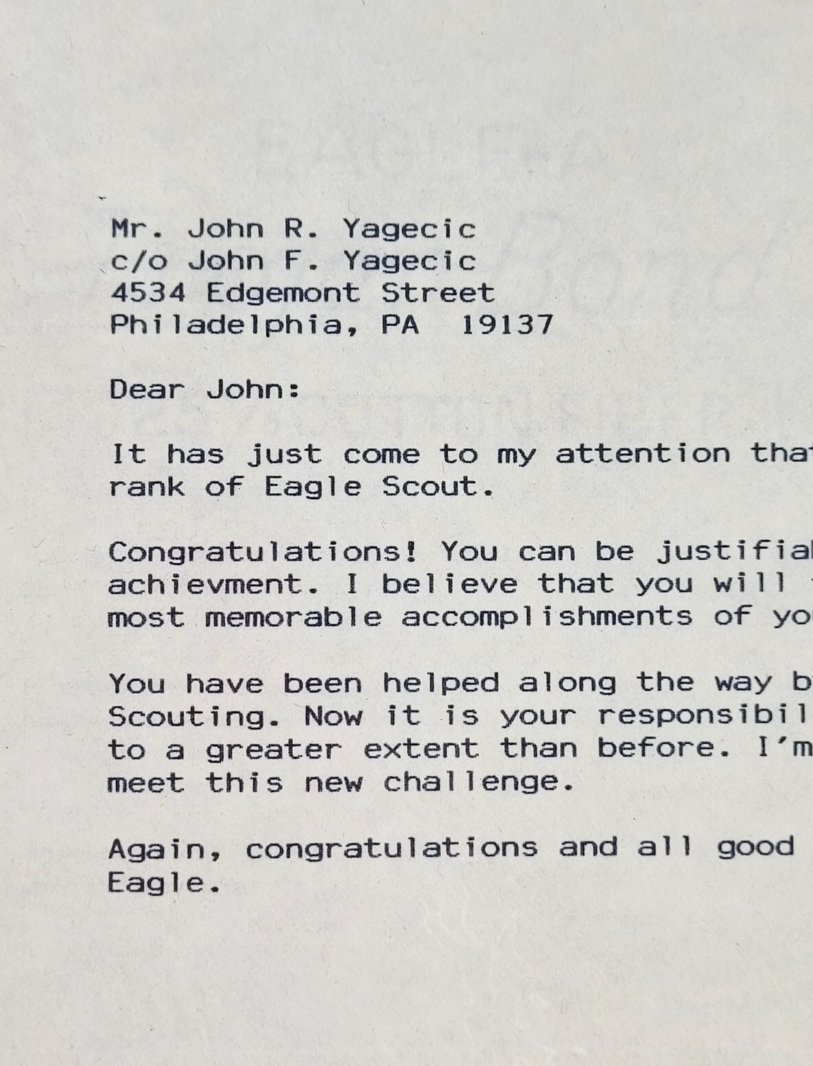 Neil Armstrong Typed Signed Autograph Letter to Eagle Scout Boy Scouts ...