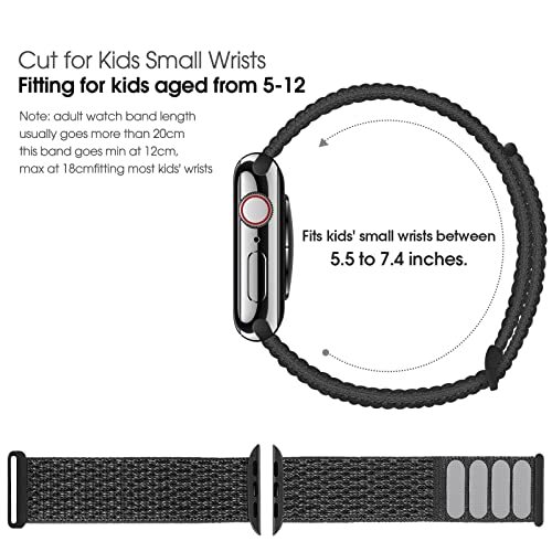 for Kids Apple Watch Band, Breathable Soft Nylon Loop Strap for Boy ...