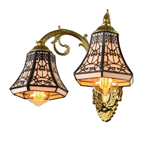 Tiffany Bathroom Vanity Lighting Vintage Stained Glass Wall Sconce ...