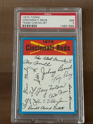 1973 Topps Cincinnati Reds Team Checklist - PSA 7 | eBay