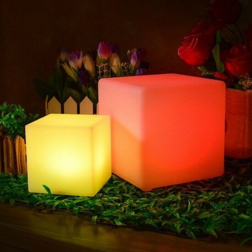 Light Up LED Colour Changing Cube Stool Seat Chair Waterproof Bar ...