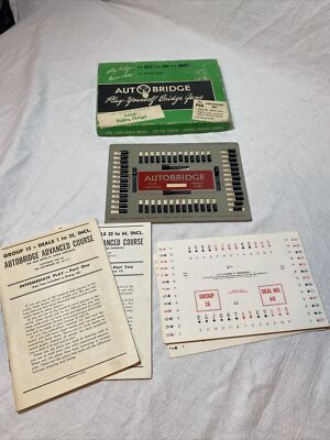AUTO BRIDGE PLAY YOURSELF BRIDGE GAME: VINTAGE 1957 Complete Advanced ...