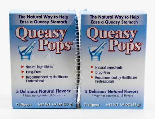 2 QUEASY POPS for Nausea Relief Stomach natural 7 Lollipop drug free ...