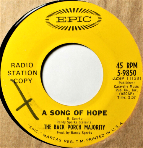 Back Porch Majority A Song of Hope / Mighty Mississippi Folk Pop 45 7 ...