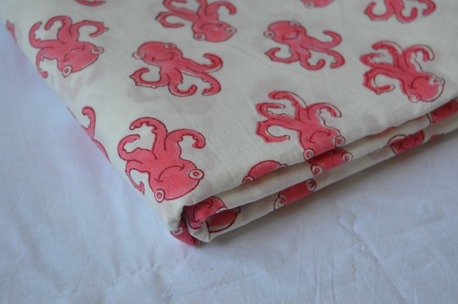 Octopus Print 20 Yard Indian Hand Block Fabric Running Sewing Fabric P ...