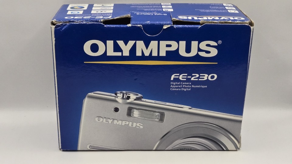 Olympus Compact Digital Camera FE-230 7.1MP Silver W/Box Charger Cable ...