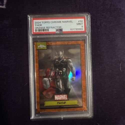 2024 Topps Chrome Marvel Thor Orange Refractor Card #06/25 PSA 9 | eBay