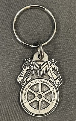 IBT Teamsters 1.5 Inch Keychain Logo Fob Key Ring Satin Pewter Finish ...