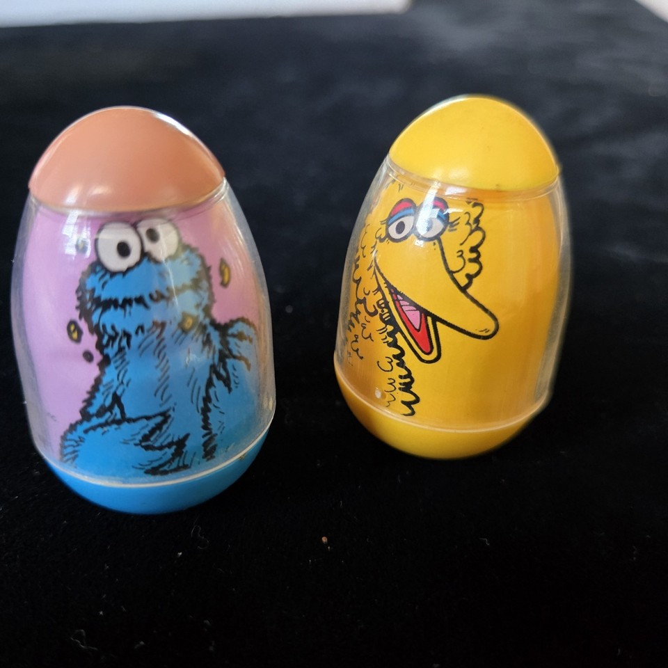 Vintage 1982 Weeble Wobble Muppets Sesame Street Big Bird And Cookie ...