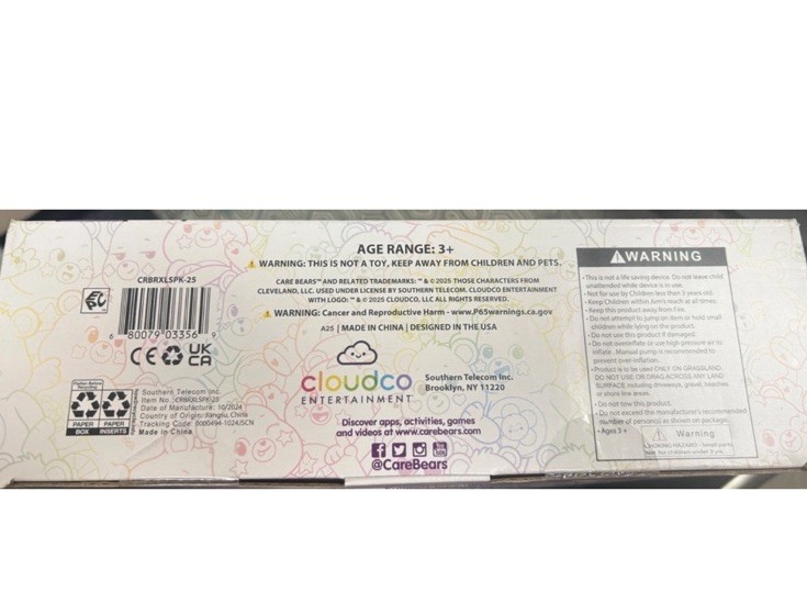 *Care Bears Cheer Bear Purple Inflatable Sprinkler Water Toy Rainbow ...