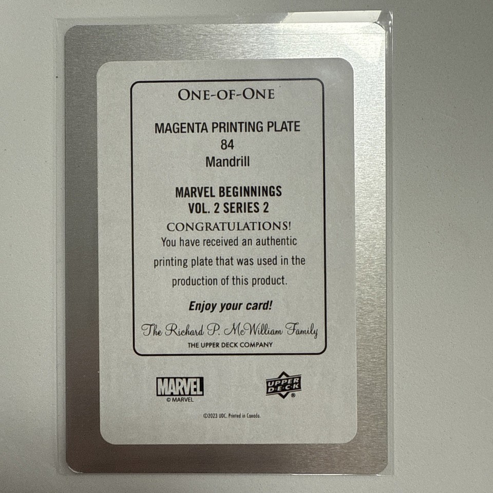2024 Marvel Beginnings Vol 2 Series 2 Printing Plate Magenta 1/1 ...