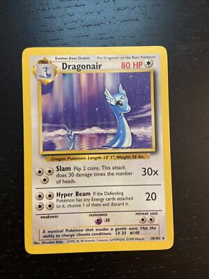 Dragonair Shadowless 18/102 Rare Base Set 1999 WOTC Pokemon Card | eBay