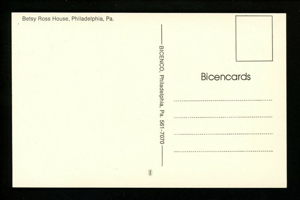 Bicentennial chrome postcard Patriotic 1976 Betsy Ross Home ...
