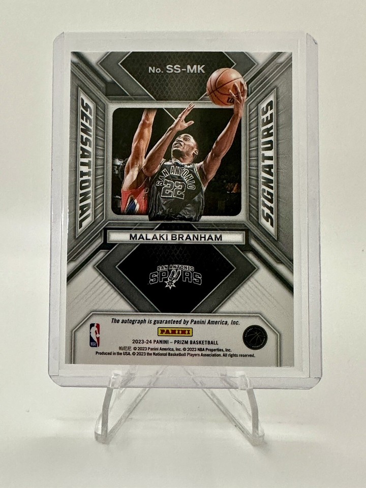 2023-24 Panini Prizm MALAKI BRANHAM #SS-MK Sensational Signatures Auto ...