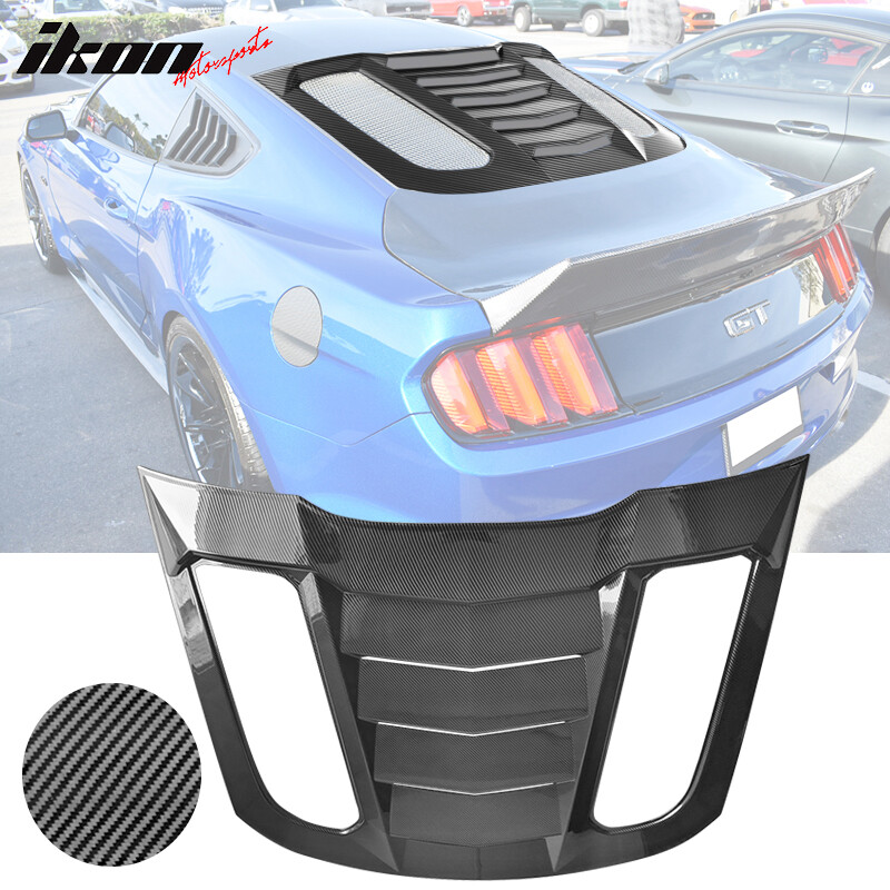 Fits 15-24 Ford Mustang Rear Window Louver Sun Shade Cover - Carbon ...