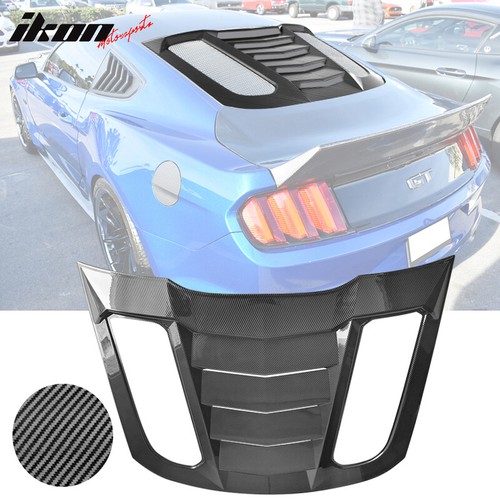 Fits 15-24 Ford Mustang Rear Window Louver Sun Shade Cover - Carbon ...