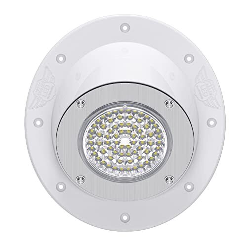 RV Exterior Round Surface Mount Flood Porch Utility Light - White 12v ...