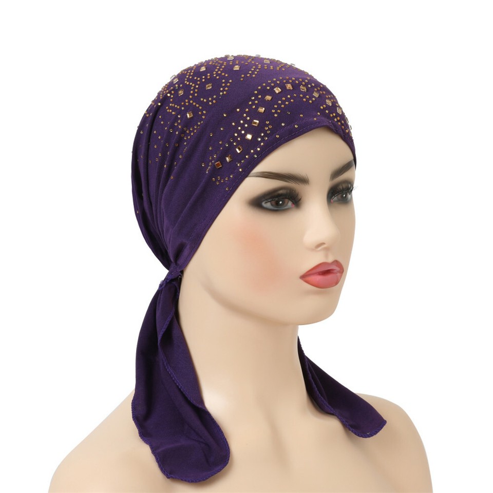 Muslim Women Hats Turban Bonnet Cancer Chemo Caps Indian Beanie Islamic ...