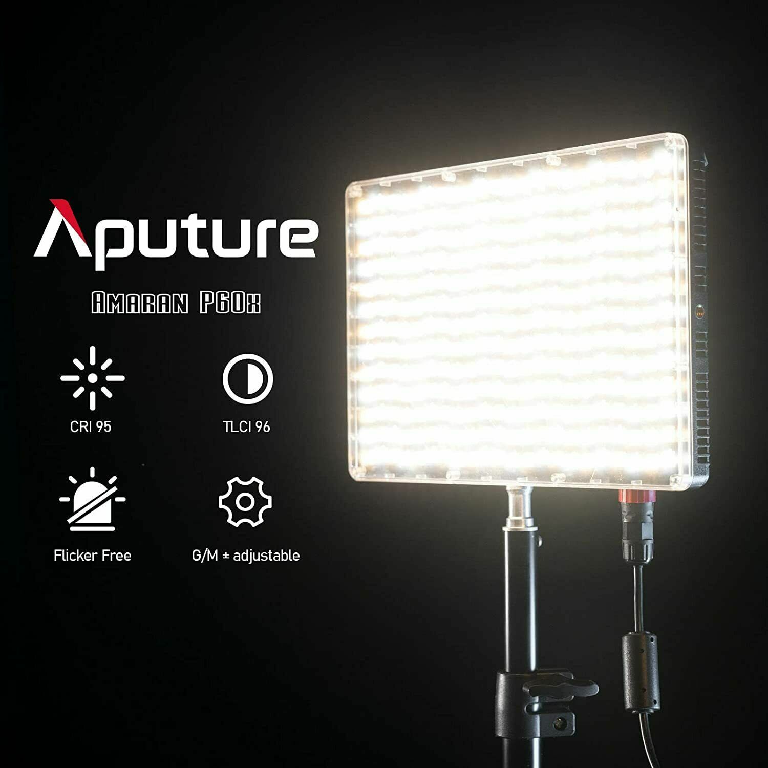 Aputure Amaran P60c/P60x 60W RGBWW LED Panel Light Photography Studio ...