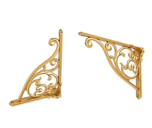 Heavy Duty Solid Stand,12 Inch 4 Pack Antique Gold,Right Angle Wall ...