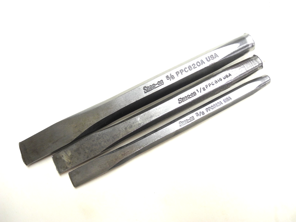 MIXED LOT OF 10 SNAP-ON CHISELS & PUNCHES, FLAT EDGE, STARTER & PIN ...