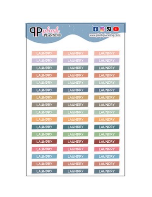 Laundry Diagonal Planner Stickers, Plush Planning Colors, Removable ...