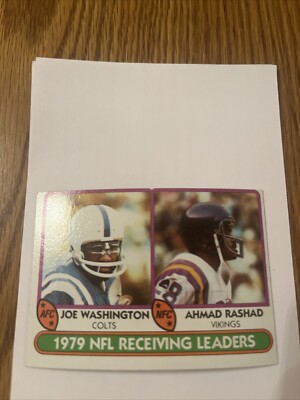 1980 Topps NFL Receiving Leaders Joe Washington Ahmad Rashad # 332 Ex ...
