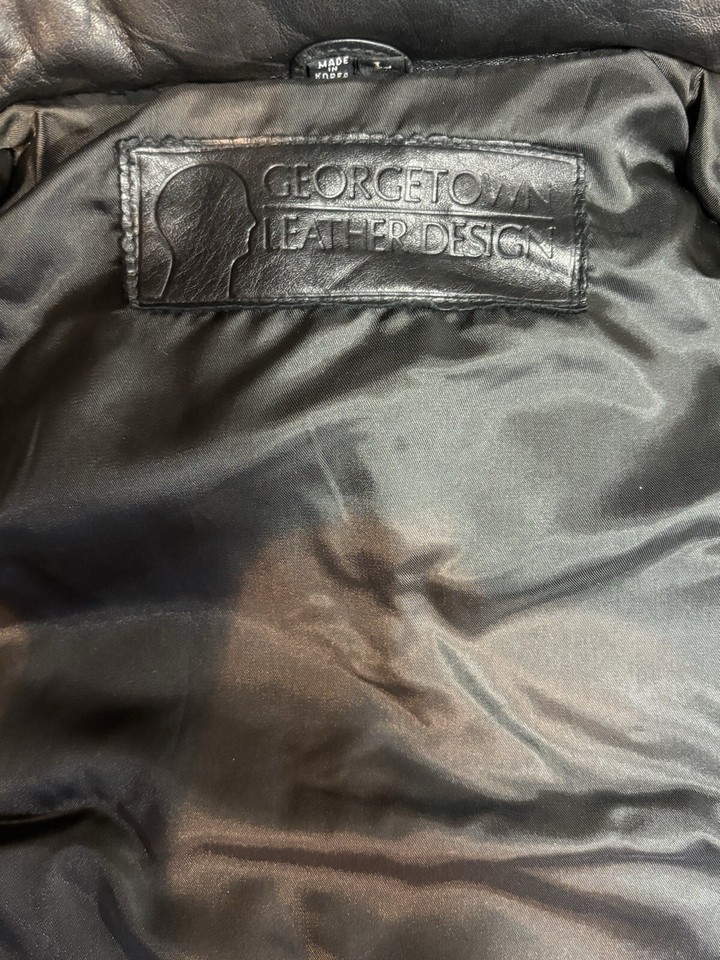 Vintage Georgetown Leather Design Jacket Womens Large Bomber Leather ...