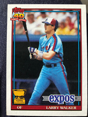 1991 Topps All Star Rookie Larry Walker Gold Cup Rookie Card MLB | eBay