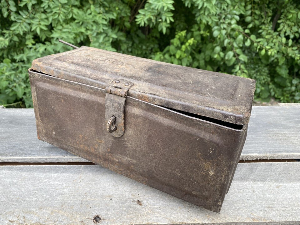 Antique Fordson Toolbox Tractor Tool Box Metal Toolbox Very Bent Out Of ...